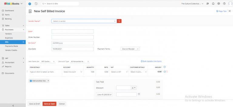 VAT self-billing invoice explained