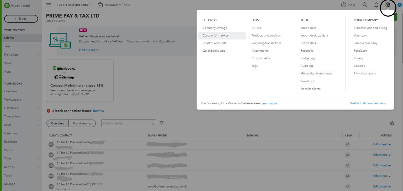How to add bank details to your sales invoices in QuickBooks