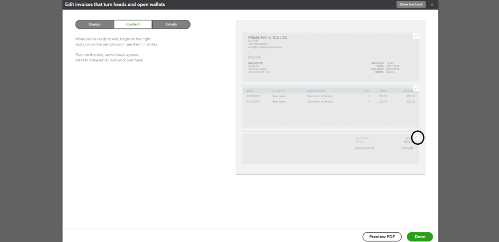 How to add bank details to your sales invoices in QuickBooks