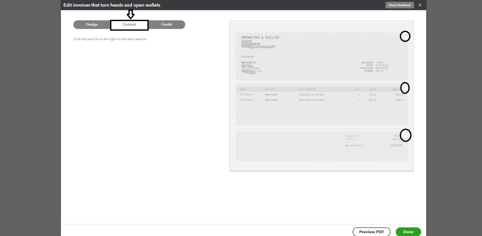 How to add bank details to your sales invoices in QuickBooks